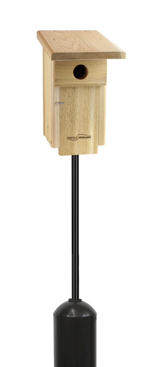 Bluebird Nest Box with Pole Package – Kettle Moraine Woodworking Inc